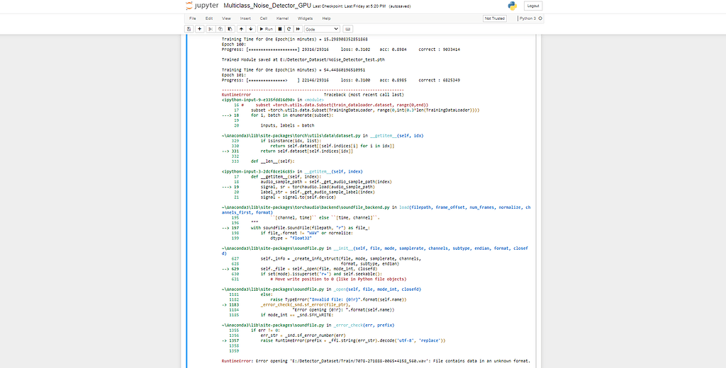 Running Error Message Audio PyTorch Forums
