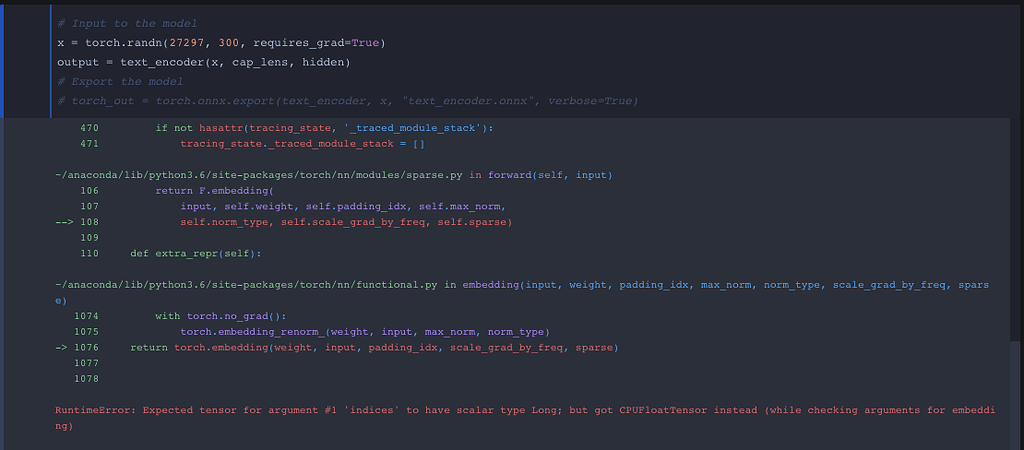 RuntimeError: Expected tensor for argument #1 'indices' to have scalar ... RuntimeError: Expected tensor for argument #1 'indices' to have scalar ...