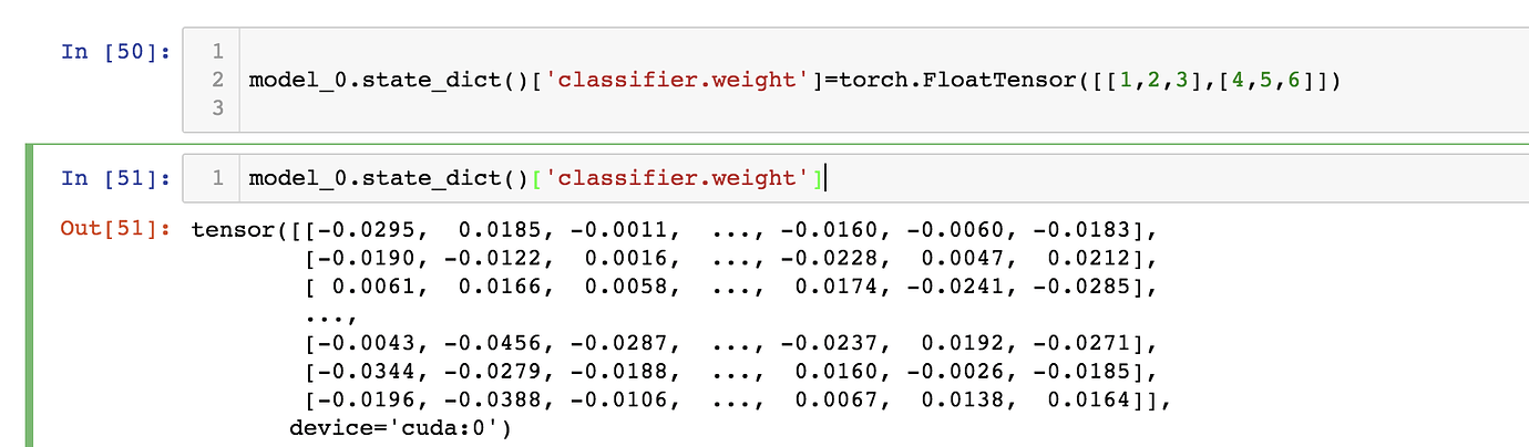 How to assign an arbitrary tensor to model's parameter? - PyTorch Forums