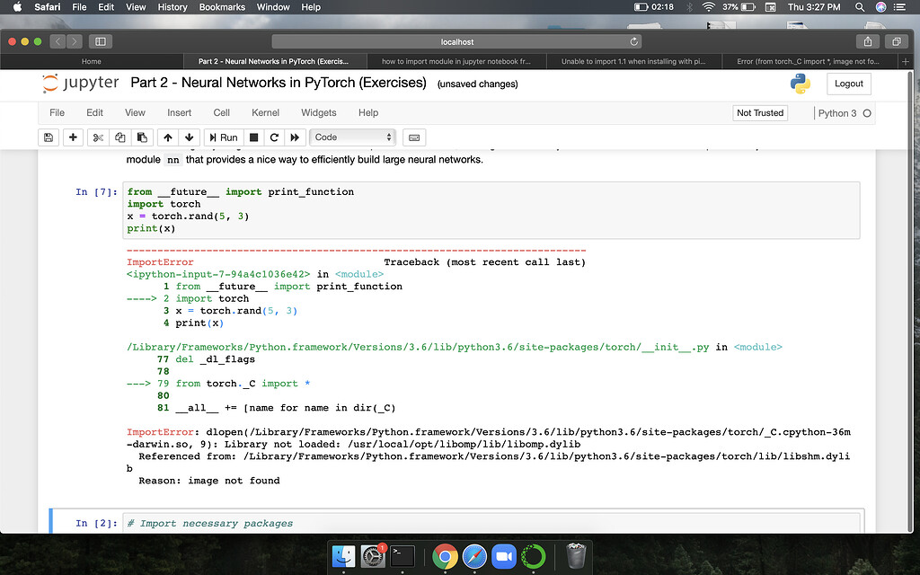 Not able to run torch on mac - PyTorch Forums