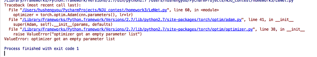ValueError: optimizer got an empty parameter list! - PyTorch Forums