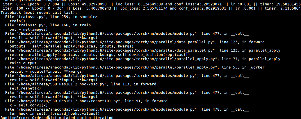 RuntimeError: OrderedDict mutated during iteration (while using hook) - PyTorch Forums