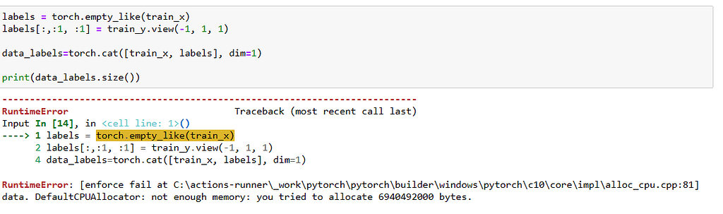 Problem Not Enough Memory You Tried To Allocate 6940492000 Byte Pytorch Forums 8477