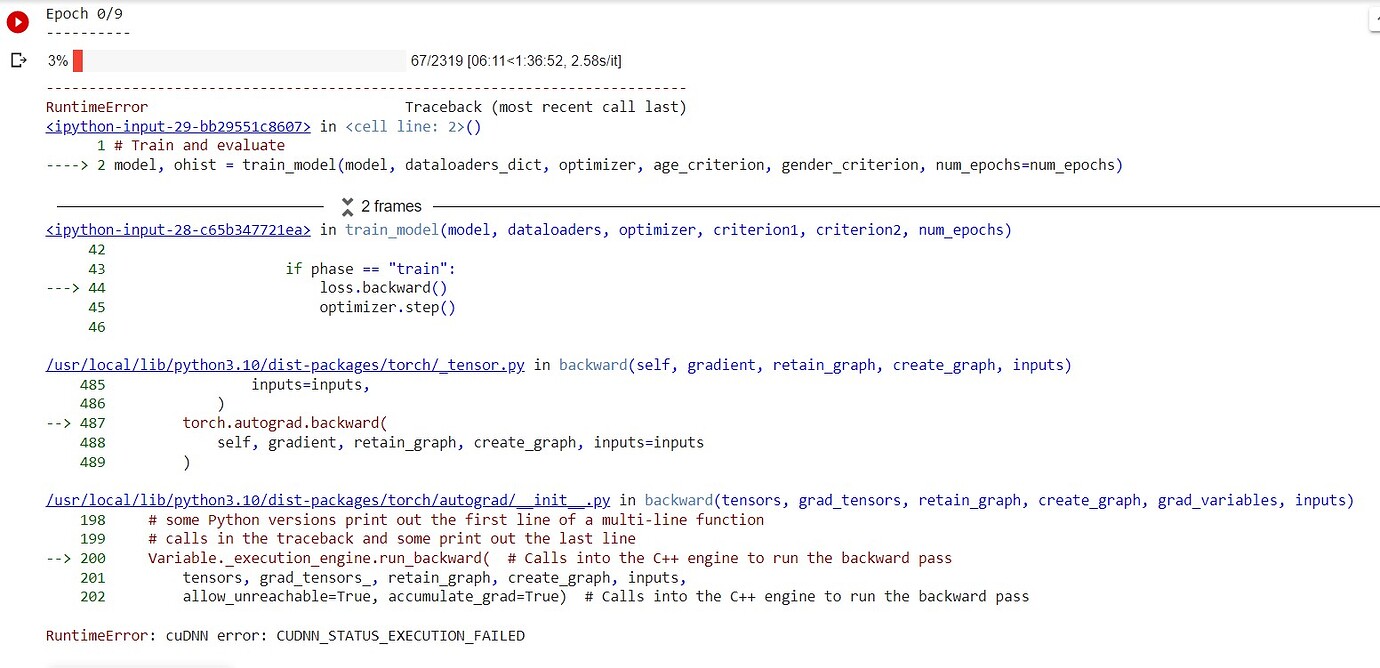 Google Colab cudnn RuntimeError: cuDNN error: CUDNN_STATUS_EXECUTION_FAILED - vision - PyTorch ...