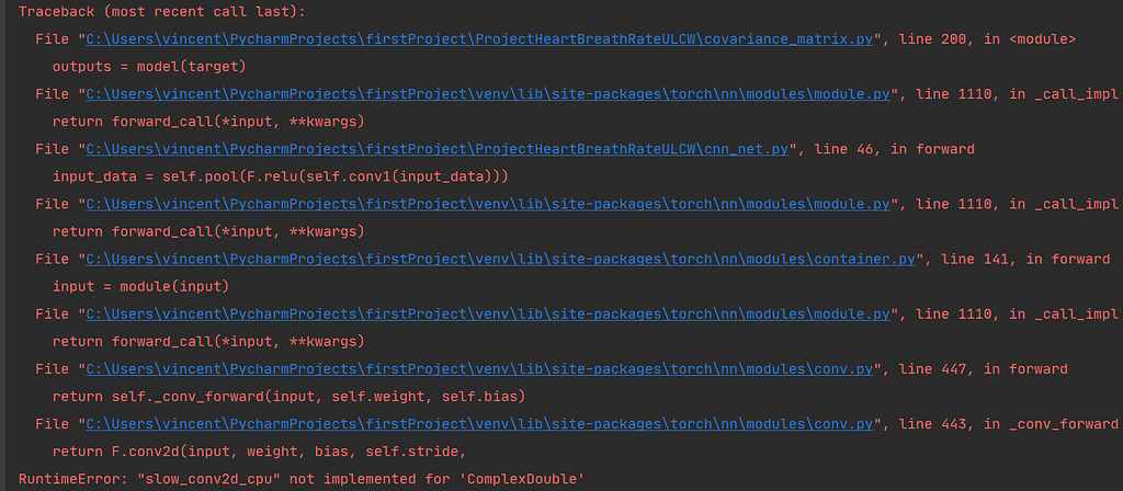 RuntimeError: "slow_conv2d_cpu" not implemented for 'ComplexDouble' - PyTorch Forums
