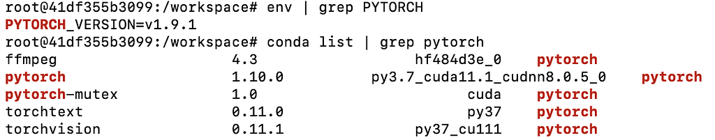 Pytorch version does not match the image name (Docker) - PyTorch Forums