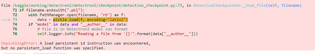 Unpickling Error for Detectron2 - vision - PyTorch Forums