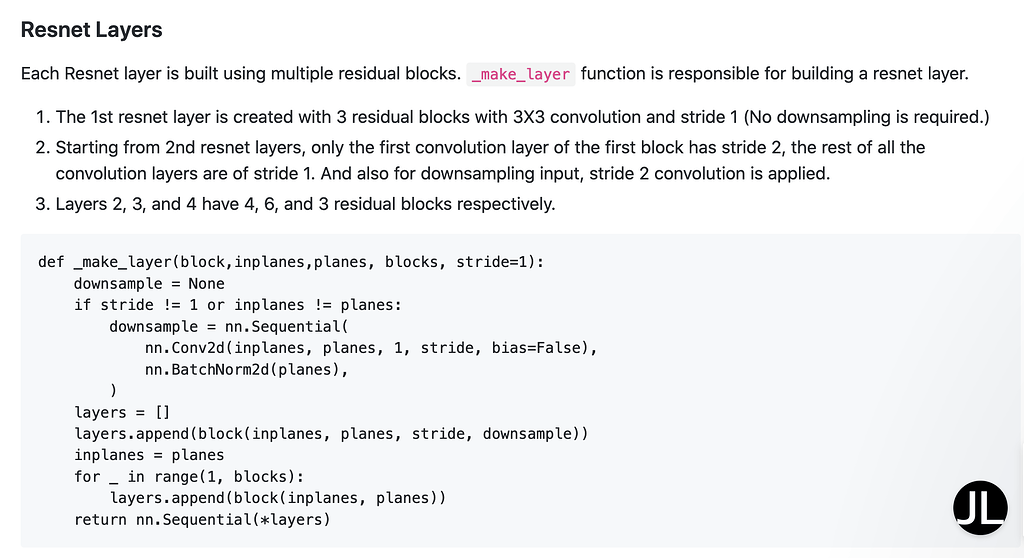 Make_layer method in resnet - vision - PyTorch Forums