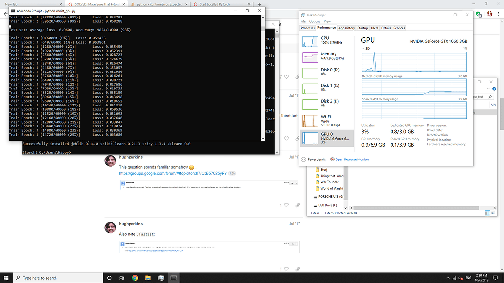 Pytorch is only using GPU for vram, not for actual compute - vision - PyTorch Forums