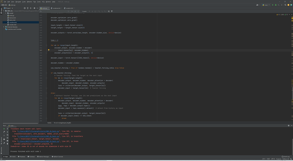 IndexError: index 30 is out of bounds for dimension 0 with size 30 - PyTorch Forums