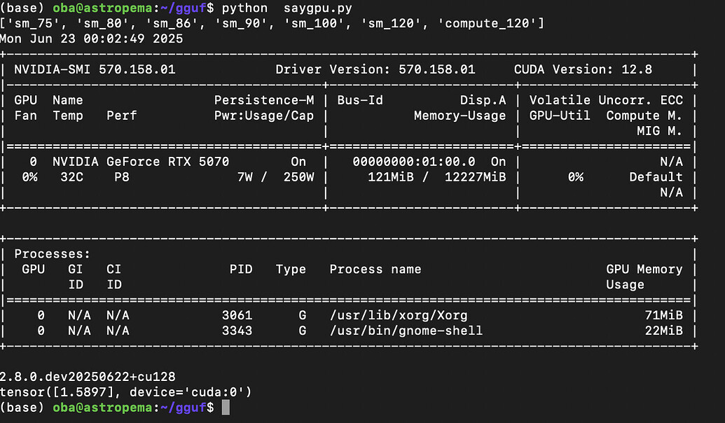 PyTorch support for sm_120: NVIDIA GeForce RTX 5060 - PyTorch Forums