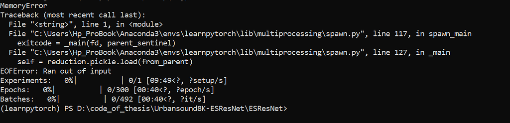 EOFError: Ran out of input (Resnet model) - PyTorch Forums