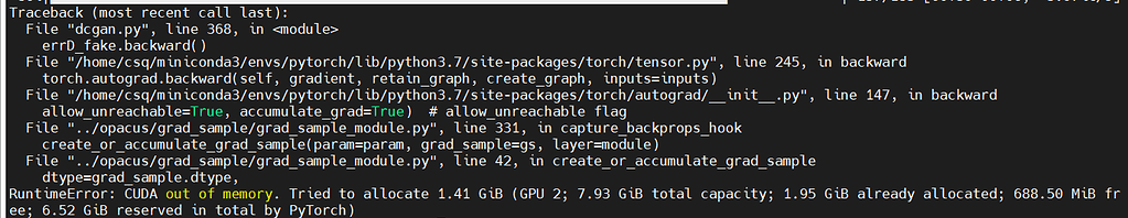About dcgan.py example running - Opacus - PyTorch Forums