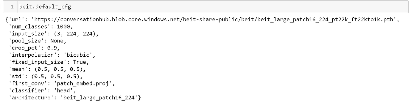 Timm models default_cfg - vision - PyTorch Forums