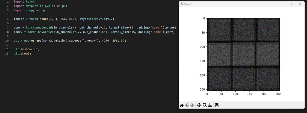 Conv2d produces grid on image - vision - PyTorch Forums