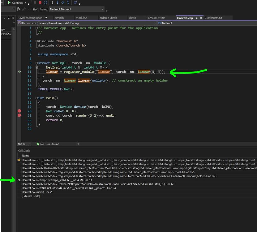 LibTorch C++ Windows exception in register_module() - C++ - PyTorch Forums