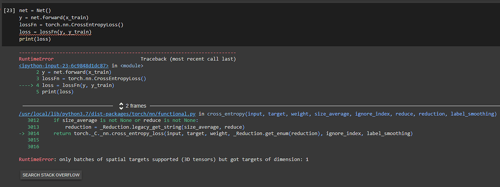 RuntimError: only batches of spatial targets supported (3D tensors) but ...
