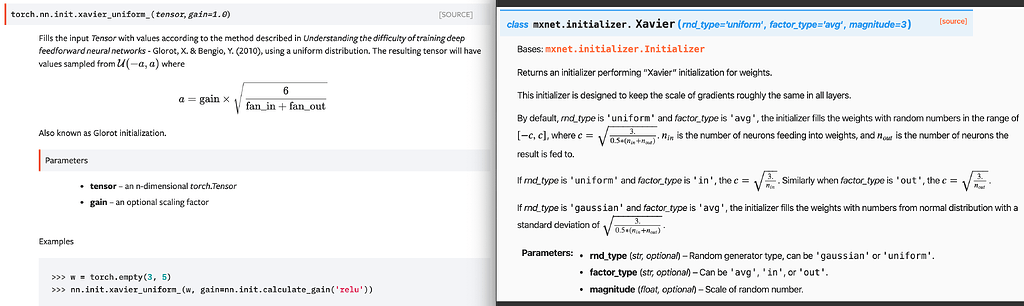 Xavier Initialization PyTorch vs MxNet - PyTorch Forums