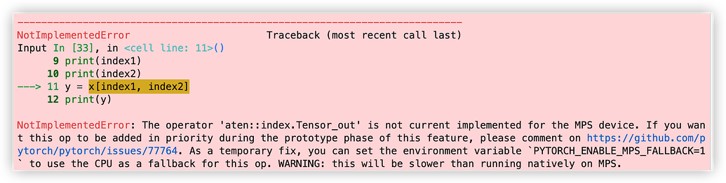 Indices should be either on cpu or on the same device as the indexed tensor - mps - PyTorch Forums