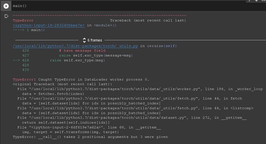 Call Takes 2 Positional Arguments But 3 Were Given Vision Pytorch Forums