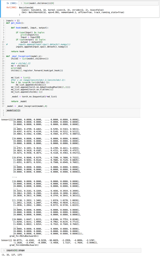 Getting hook in the inception network - PyTorch Forums