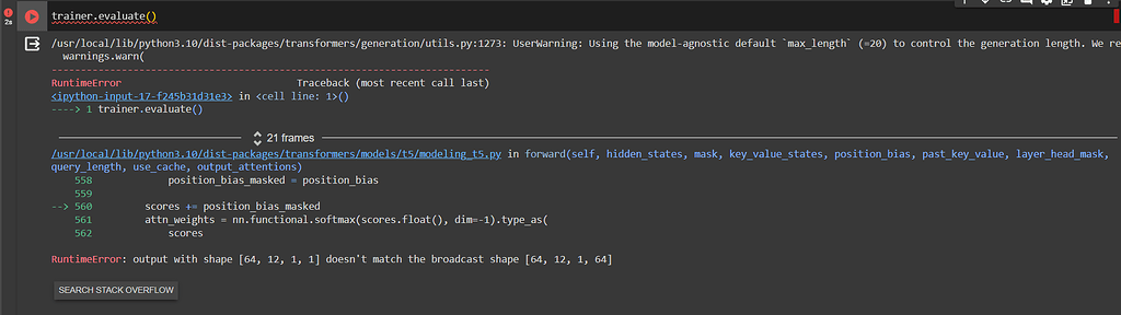 RuntimeError: output with shape [64, 12, 1, 1] doesn't match the broadcast shape [64, 12, 1, 64 ...