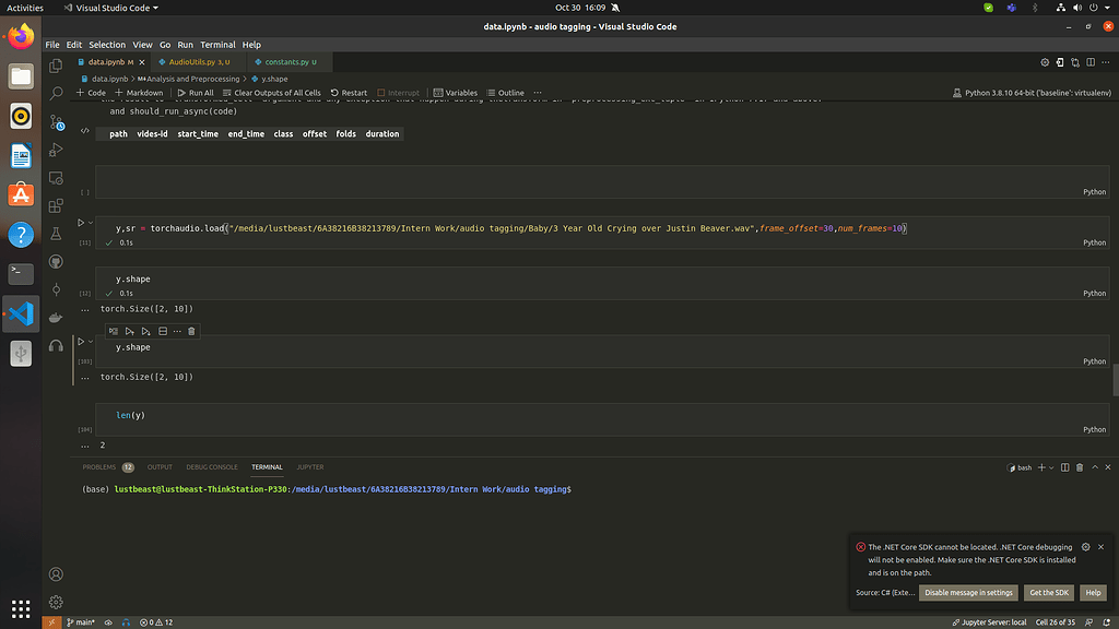 There is no sampling occuring when I apply offset and n_frames in the load function - audio ...