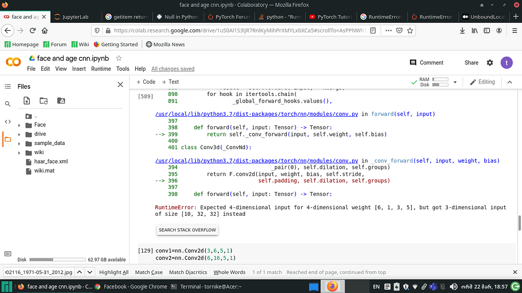 RuntimeError: Expected 4-dimensional input for 4-dimensional weight [6, 1, 3, 5], but got 3 ...