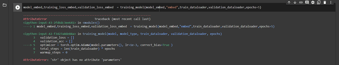 Attributeerror Str Object Has No Attribute Parameters Nlp