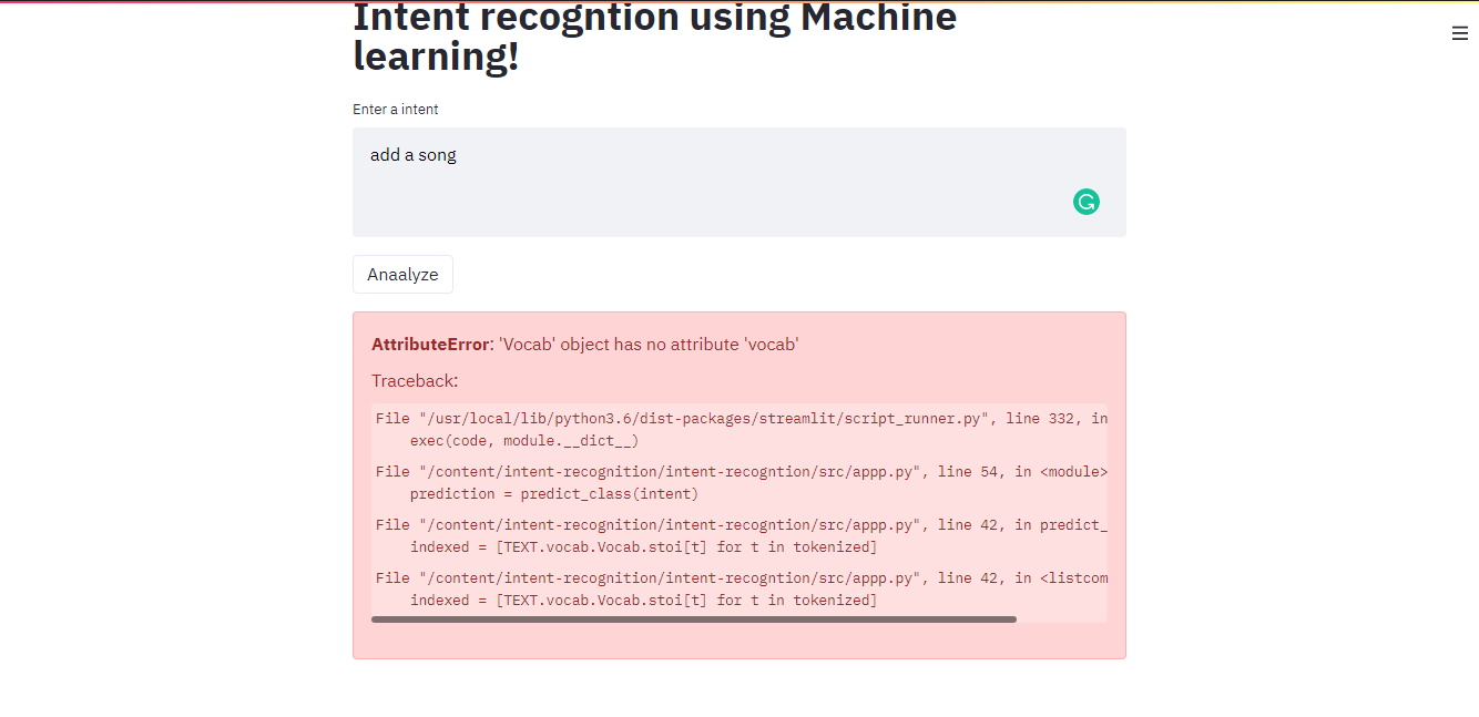AttributeError: 'Vocab' object has no attribute 'vocab' - nlp - PyTorch ... AttributeError: 'Vocab' object has no attribute 'vocab' - nlp - PyTorch ...