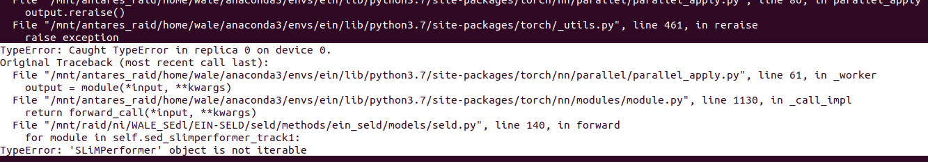 TypeError: ' ' SLiMPerformer is not iterable - PyTorch Forums