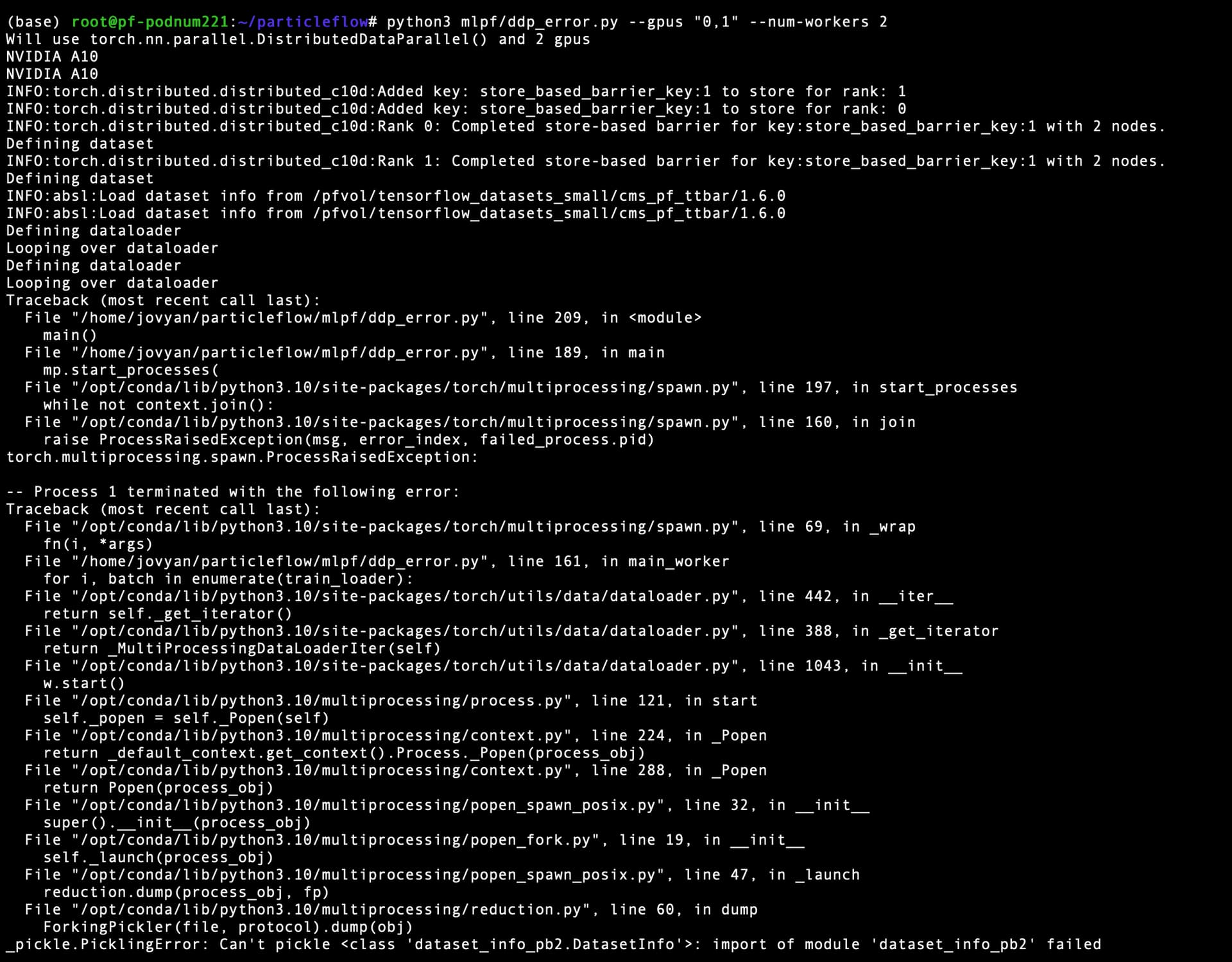 Torch Distributed And Numworkers0 Pickle Error Distributed Pytorch Forums