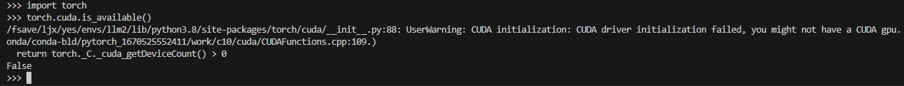 UserWarning: CUDA initialization: CUDA driver initialization failed ... UserWarning: CUDA initialization: CUDA driver initialization failed ...